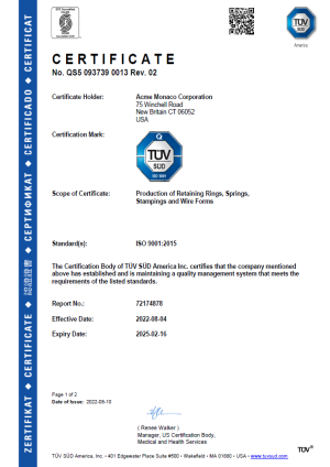 Acme Monaco, Inc. Orthodontic Archwires, Guidewires, Springs, Fourslide ...